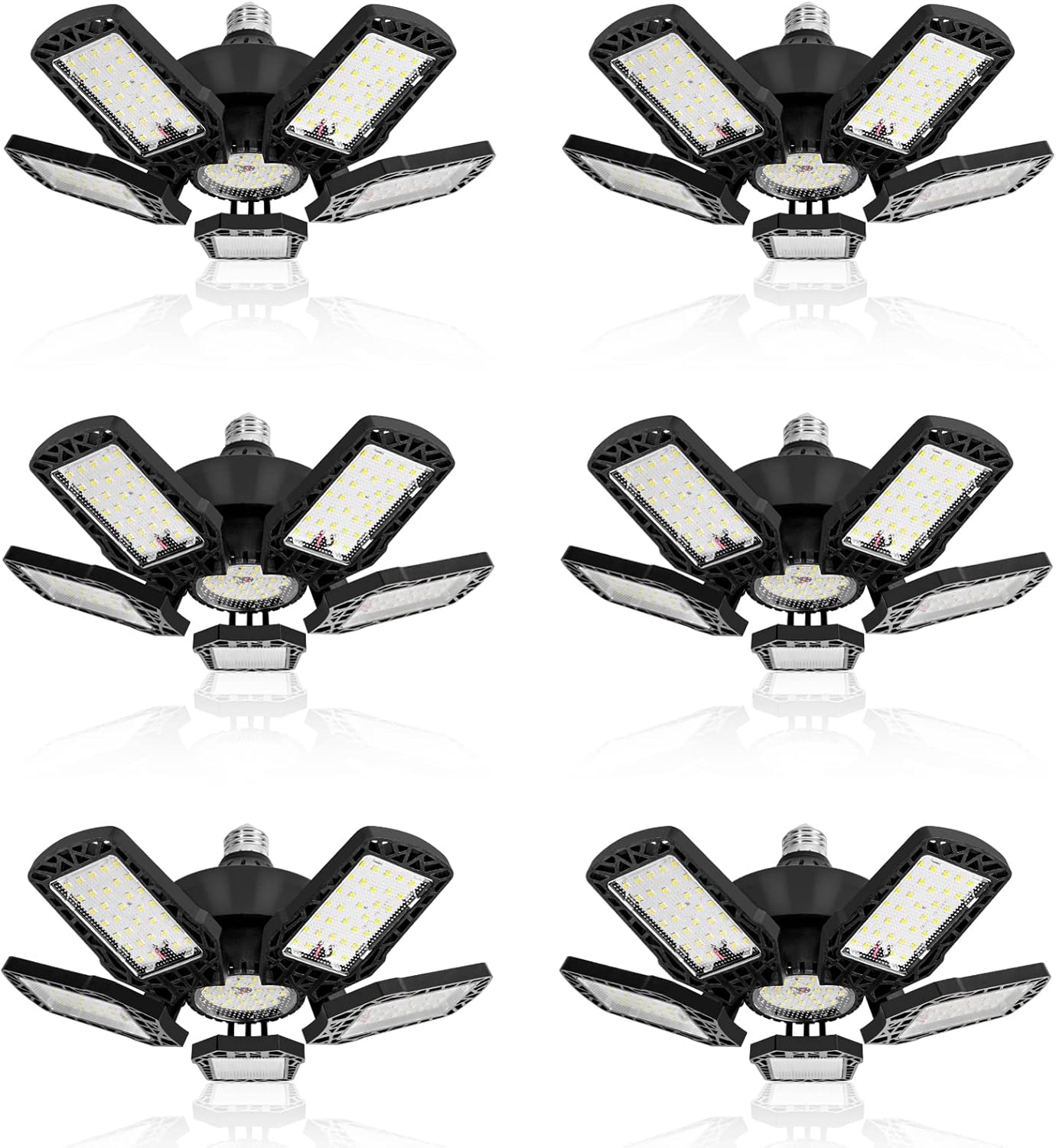 6 Pack LED Garage Light, 150W Deformable LED Garage Ceiling Lights with ...