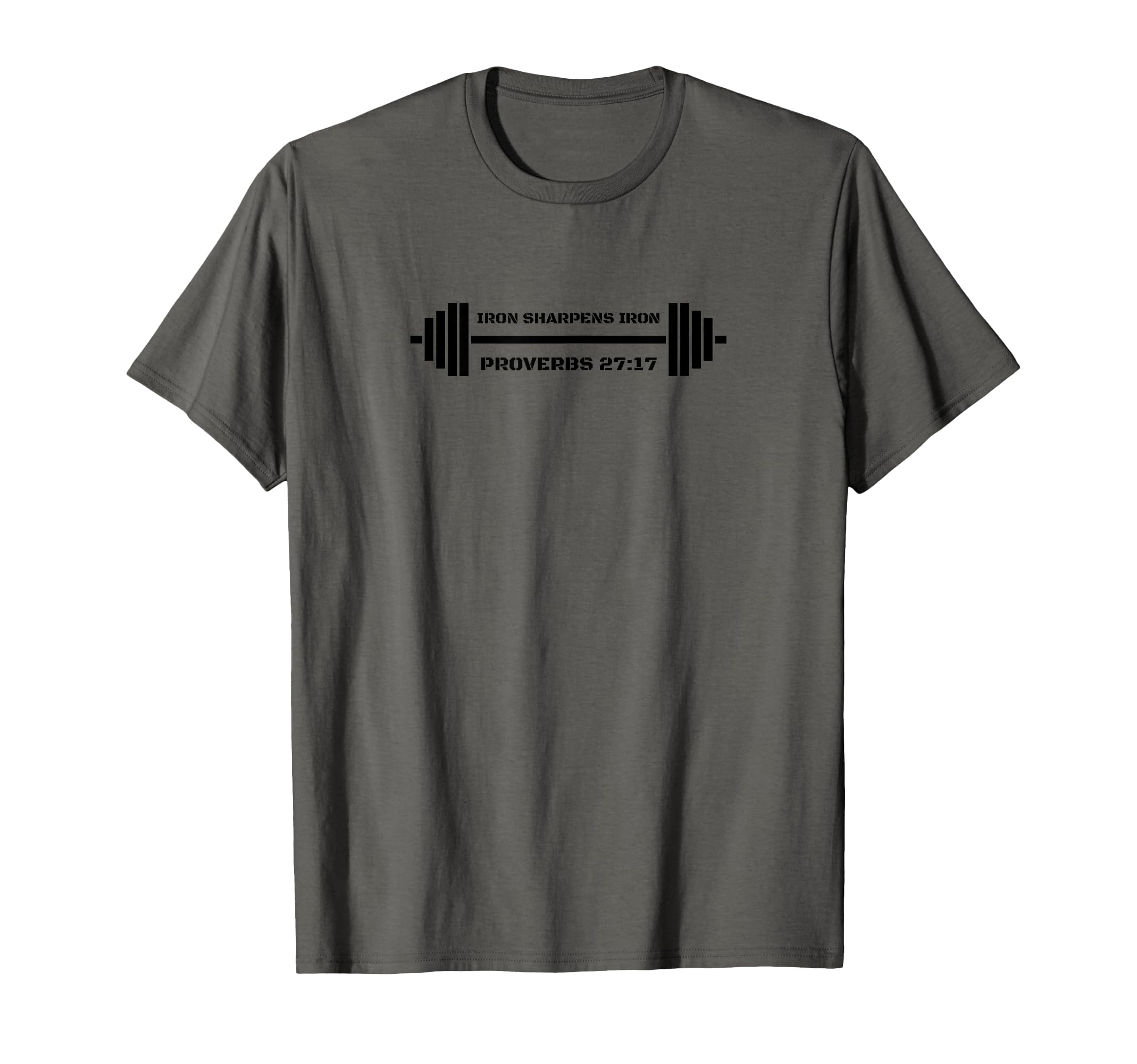 Amazon.com: Iron Sharpens Iron Bible Verse Weightlifter T-Shirt ...