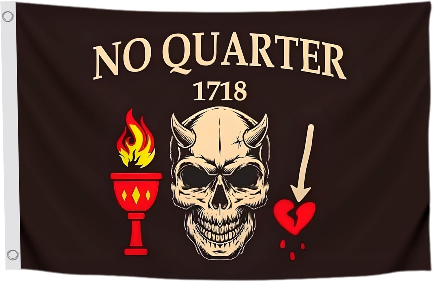 Amazon.com : 3x5 Feet Pirate No Quarter No Mercy Flag - Resistant Flags ...