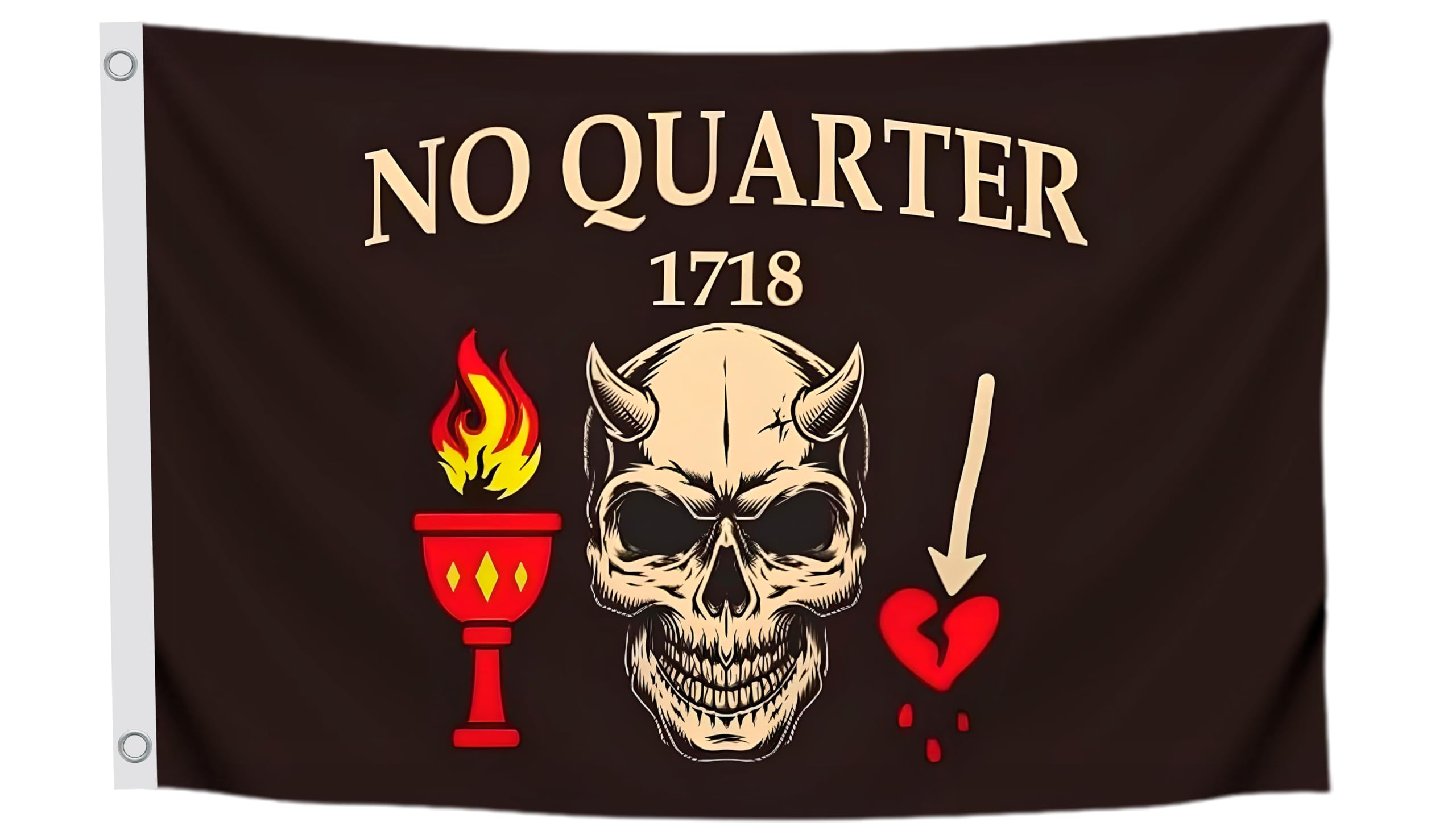 Amazon.com : 3x5 Feet Pirate No Quarter No Mercy Flag - Resistant Flags ...
