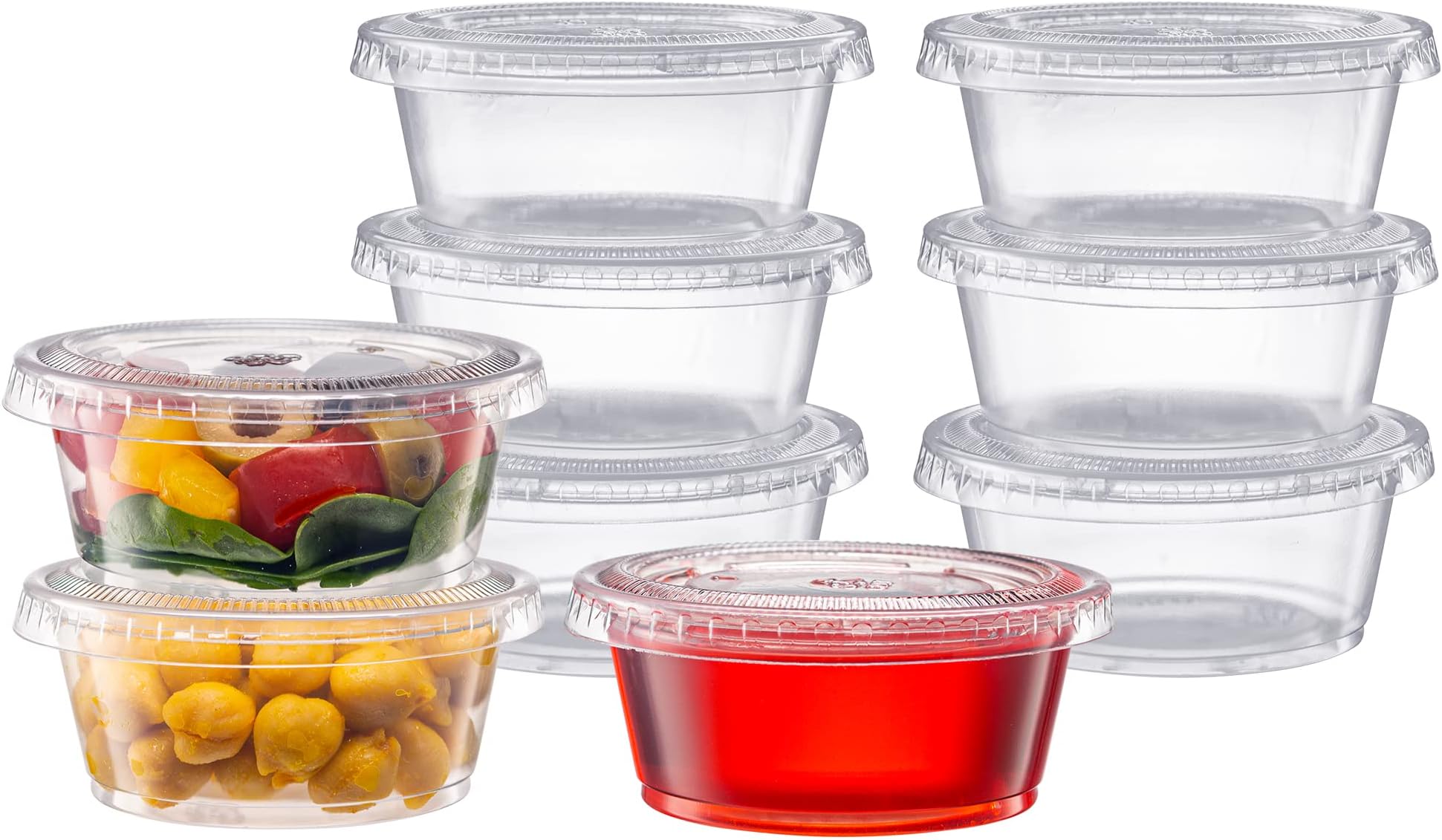 Amazon.com: Blushtier 50 Pcs 5 oz Double Compartment Snack Containers ...