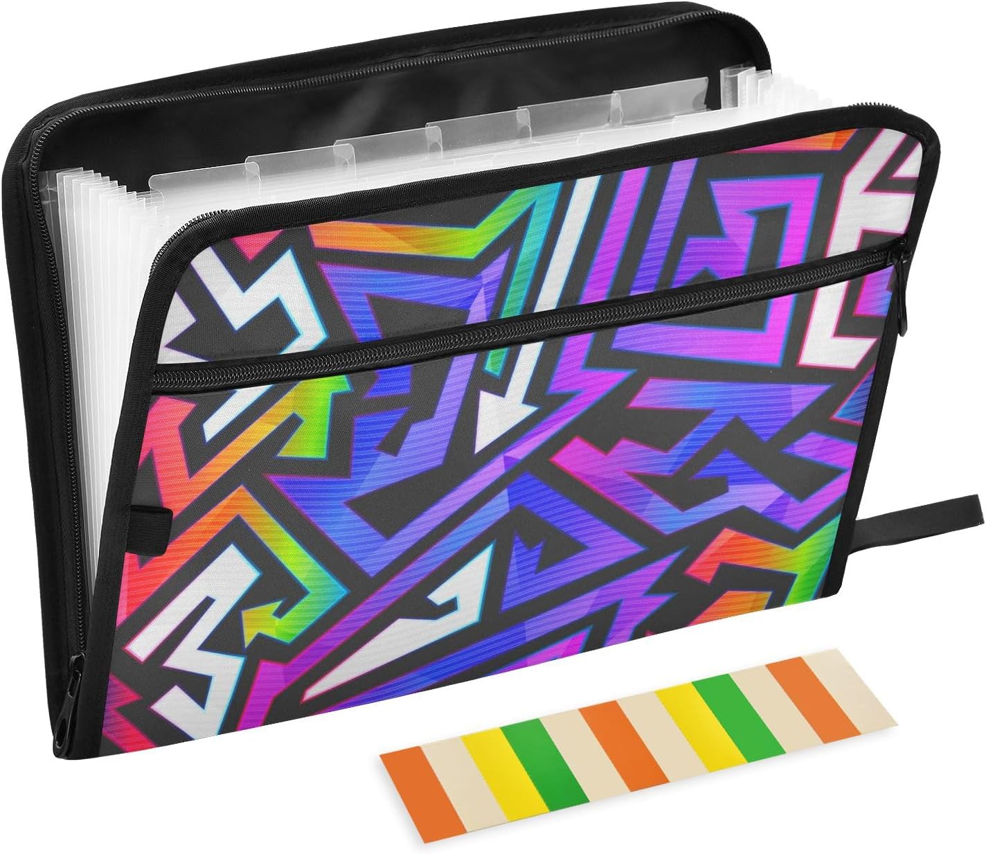Expanding File Folder Graffiti Laser Bold Lines, 13 Pockets Accordion ...