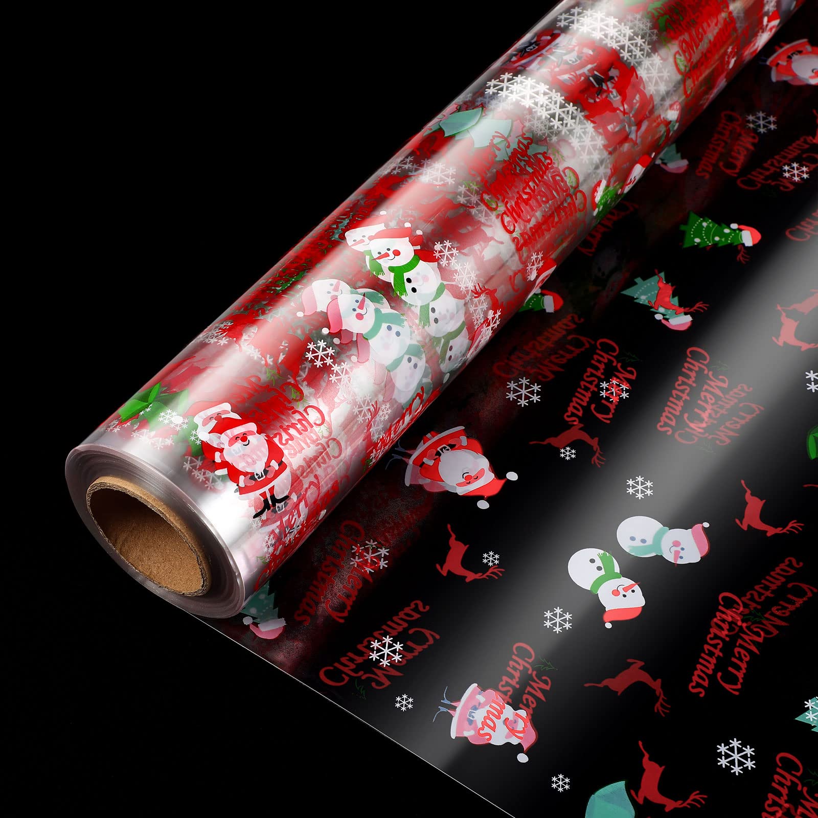 Christmas Cellophane Wrap Roll: Unfolded Width 80CM X 30M Santa Claus ...