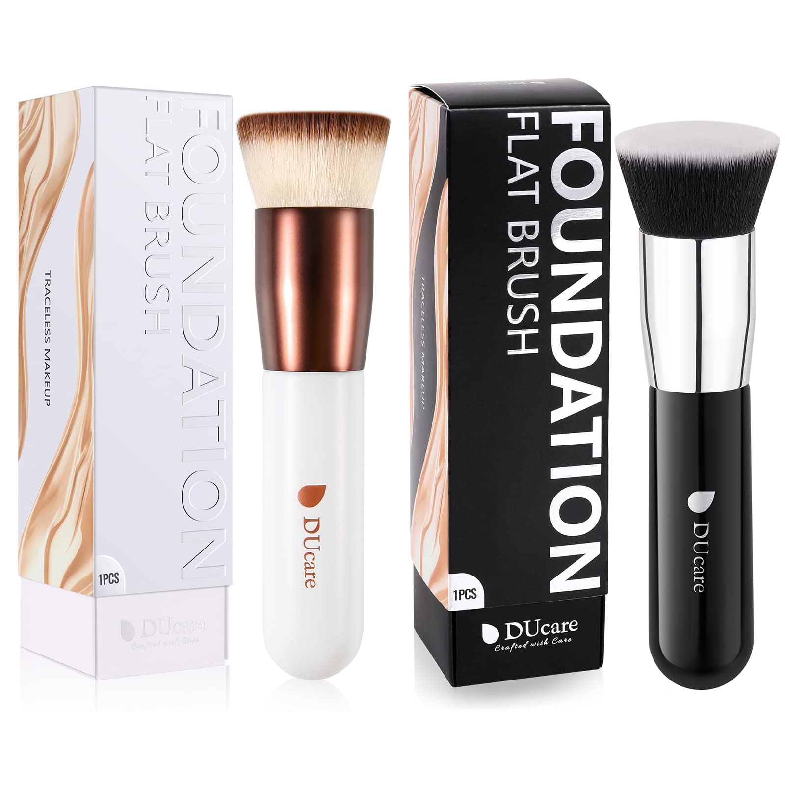 Amazon.com: Foundation Brush,DUcare Flat Top Kabuki Brush Synthetic Professional Makeup Brushes ...