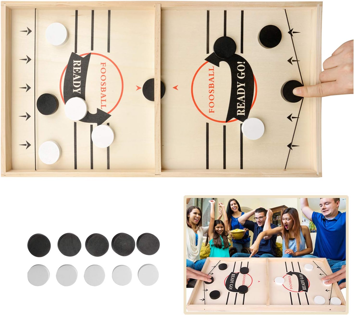 Buy Large Size Fast Sling Puck Game Board Foosball Slingshot Wooded ...