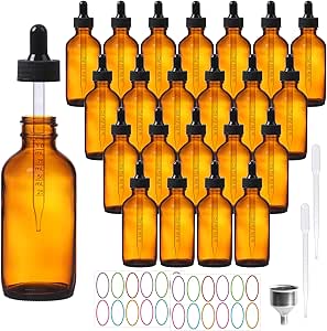 Amazon.com: AuroTrends Amber Dropper Bottle 2 oz 24Pack, Glass Tincture Bottles with Dropper ...