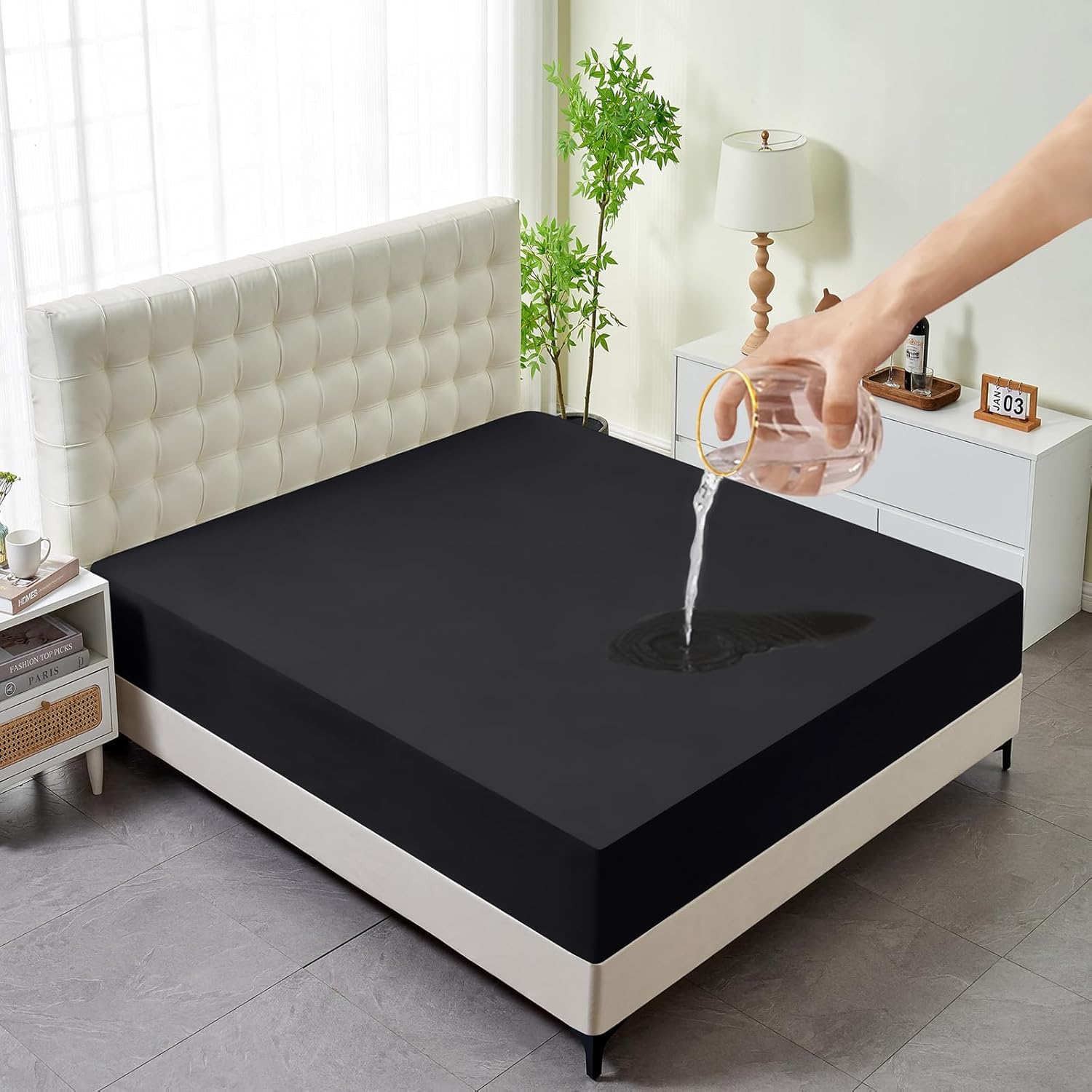 Amazon.com: Fafua Waterproof Mattress Protector, Noiseless Breathable ...