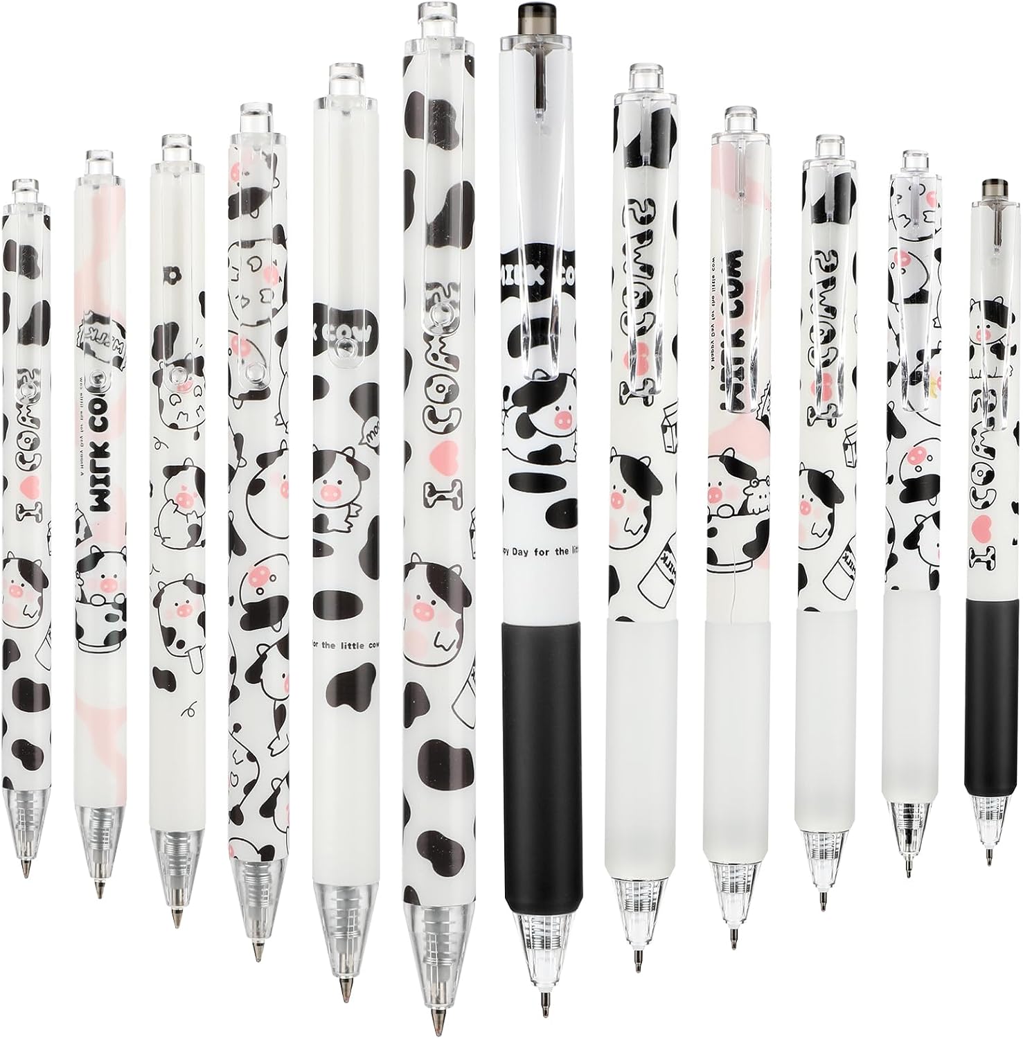 Amazon.com: Mabor 12pcs Milk Cow Retractable Pens(0.5MM), Cartoon Gel ...