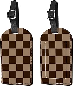 Amazon.com: Deokke 2 Pack Luggage Tag Suitcase Tags PU Leather Identifiers Privacy Cover Luggage ...