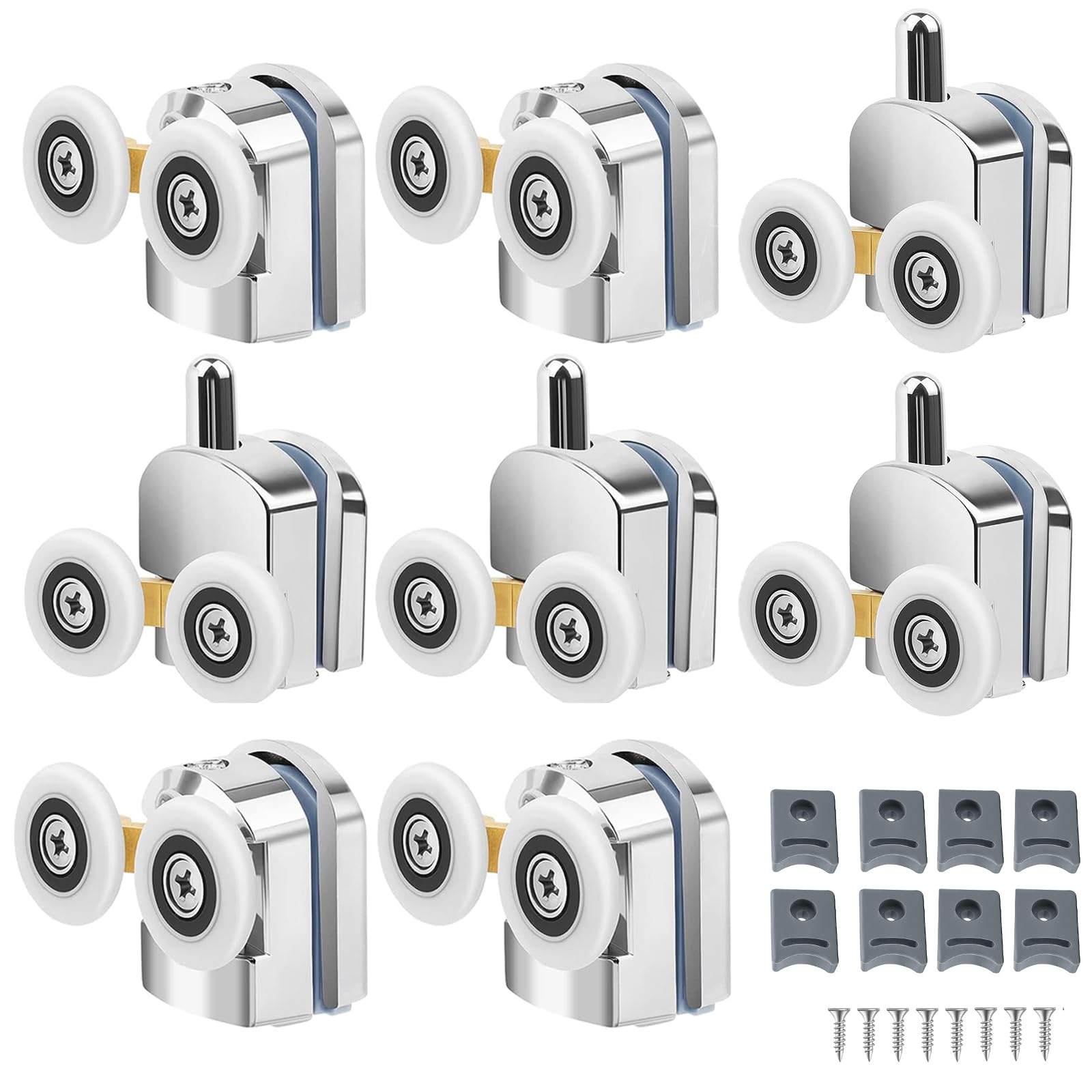 Cokritsm 8PCS Shower Door Rollers, 25mm Sliding Shower Doors Wheels ...