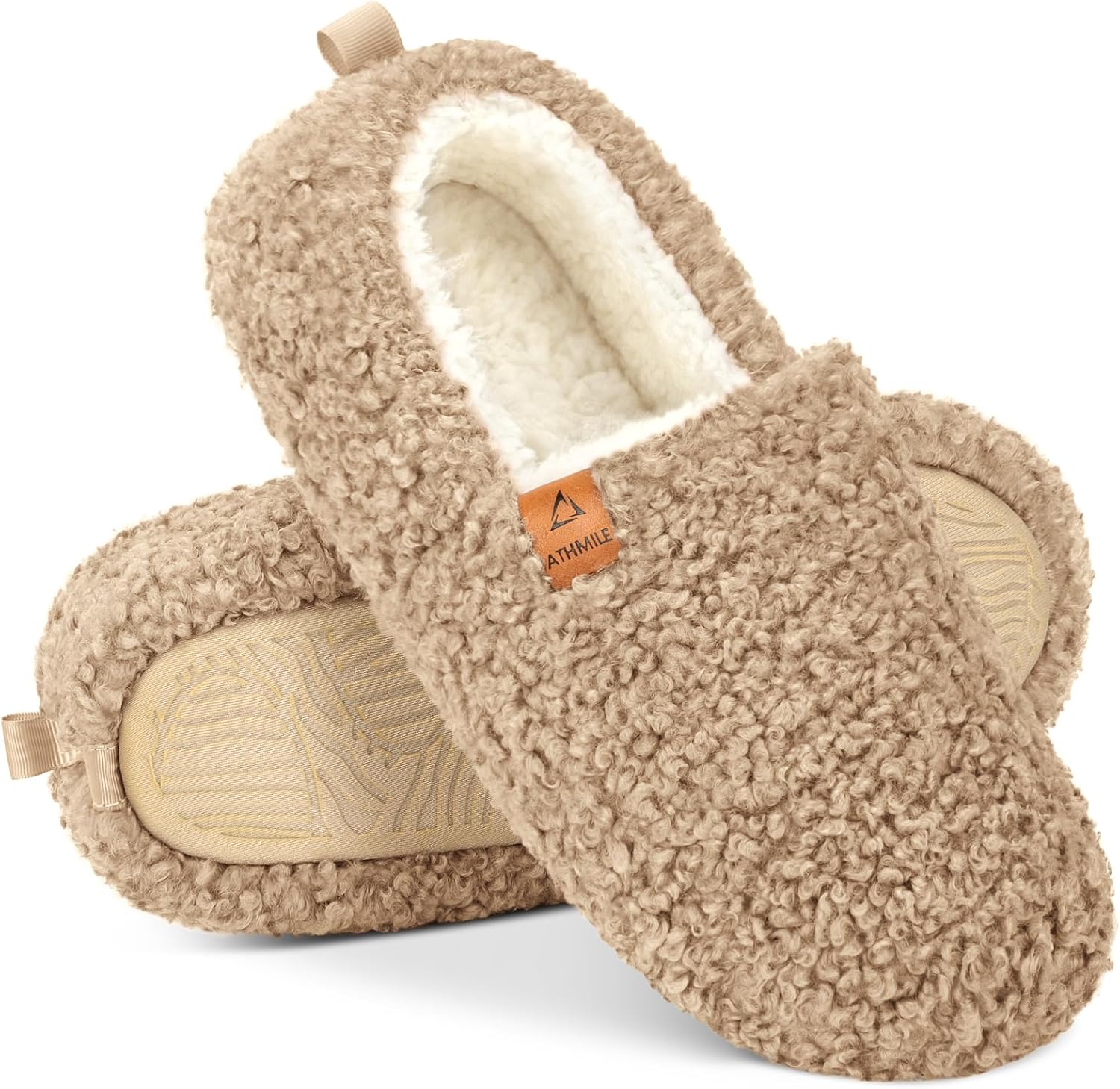 Amazon.com | ATHMILE Fuzzy Slippers for Women House Slippers Memory ...