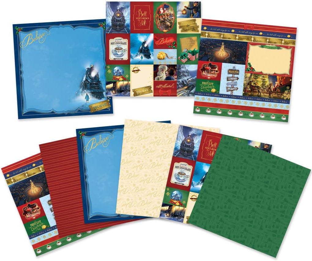 Amazon.com: Paper House Productions The Polar Express Scrapbook Paper ...