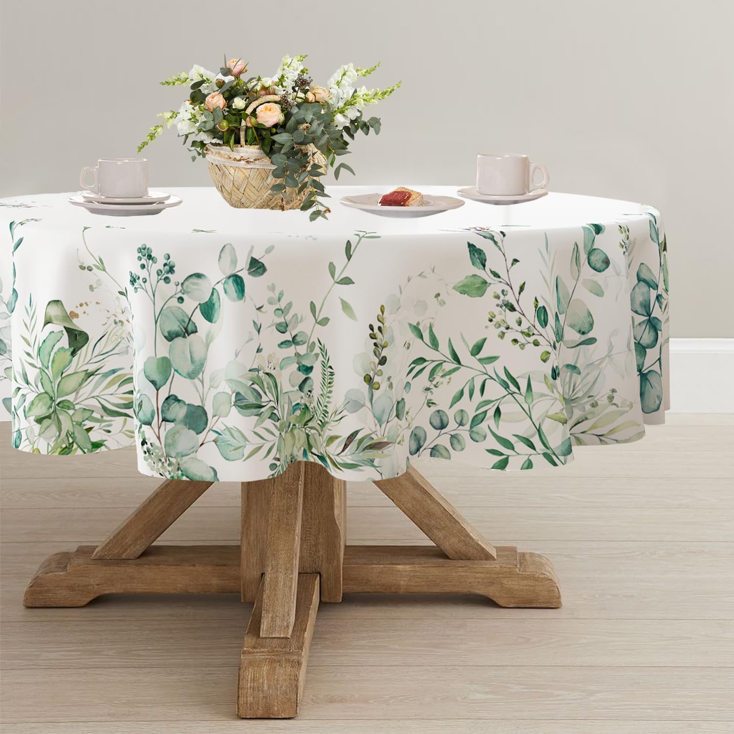 Amazon.com: Yighty Round Tablecloth 60x60 inch, Waterproof Wrinkle ...
