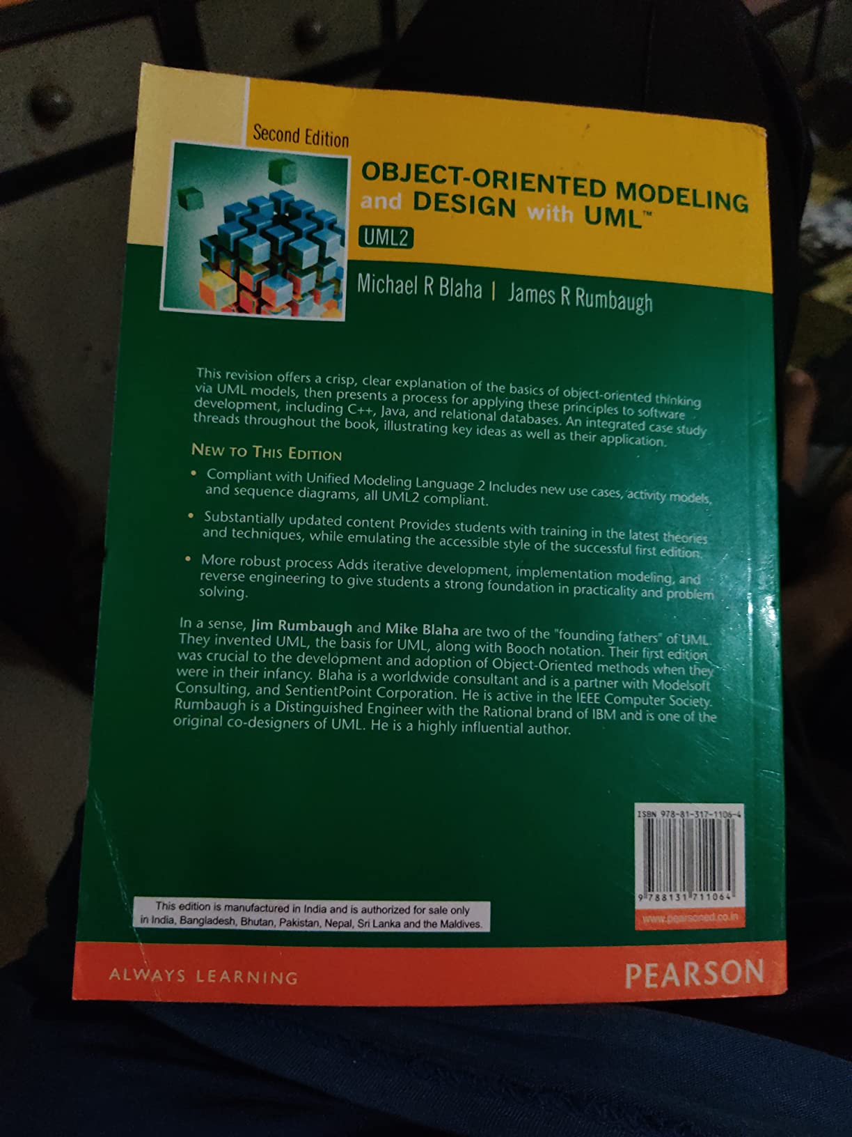 Object Oriented Modeling And Design With Uml 2e Rumbaugh Blaha 7884