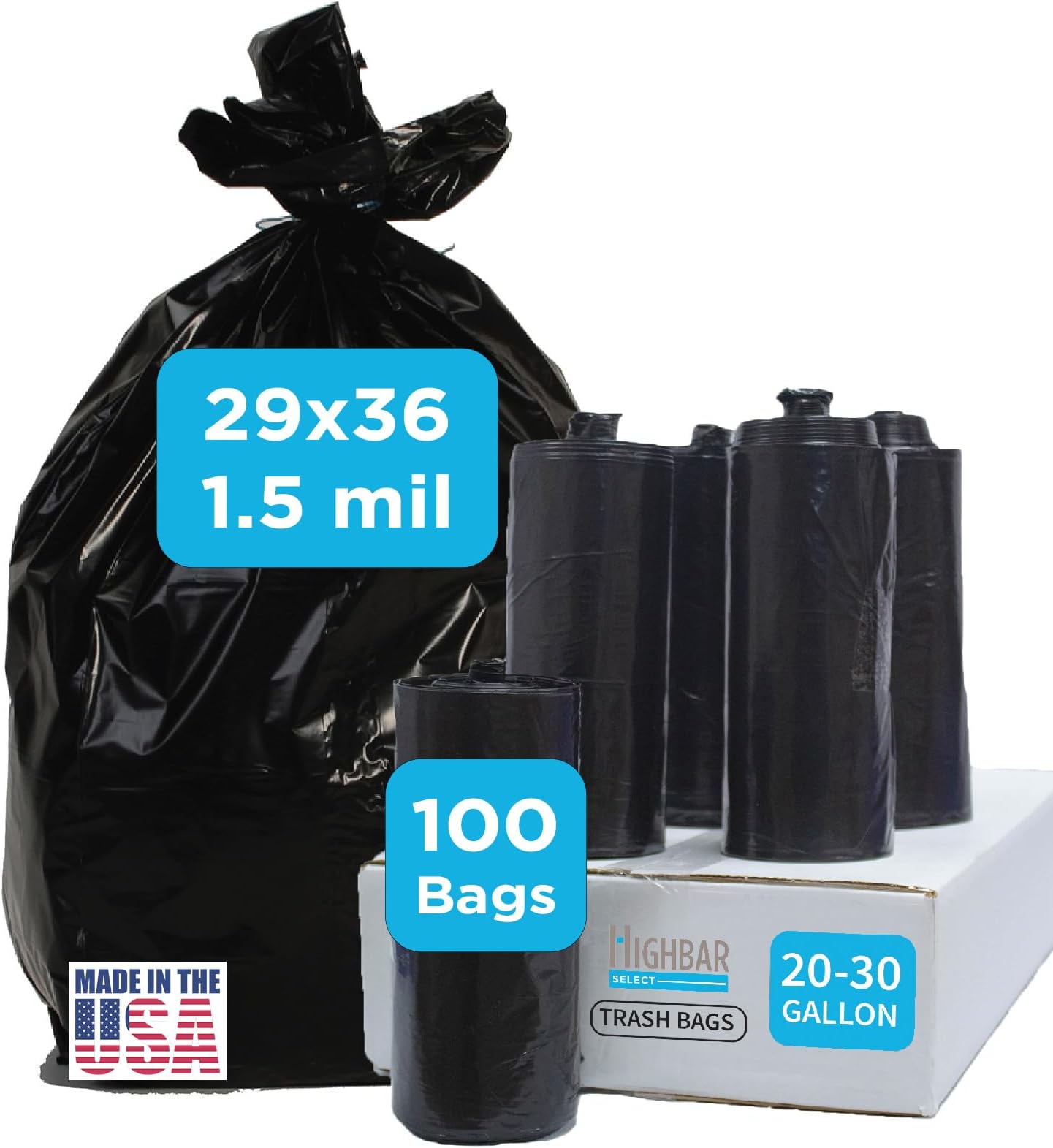 Amazon.com: Oxley Tall Kitchen Trash Bags, 13 Gallons, 1.2 Mil Thick ...