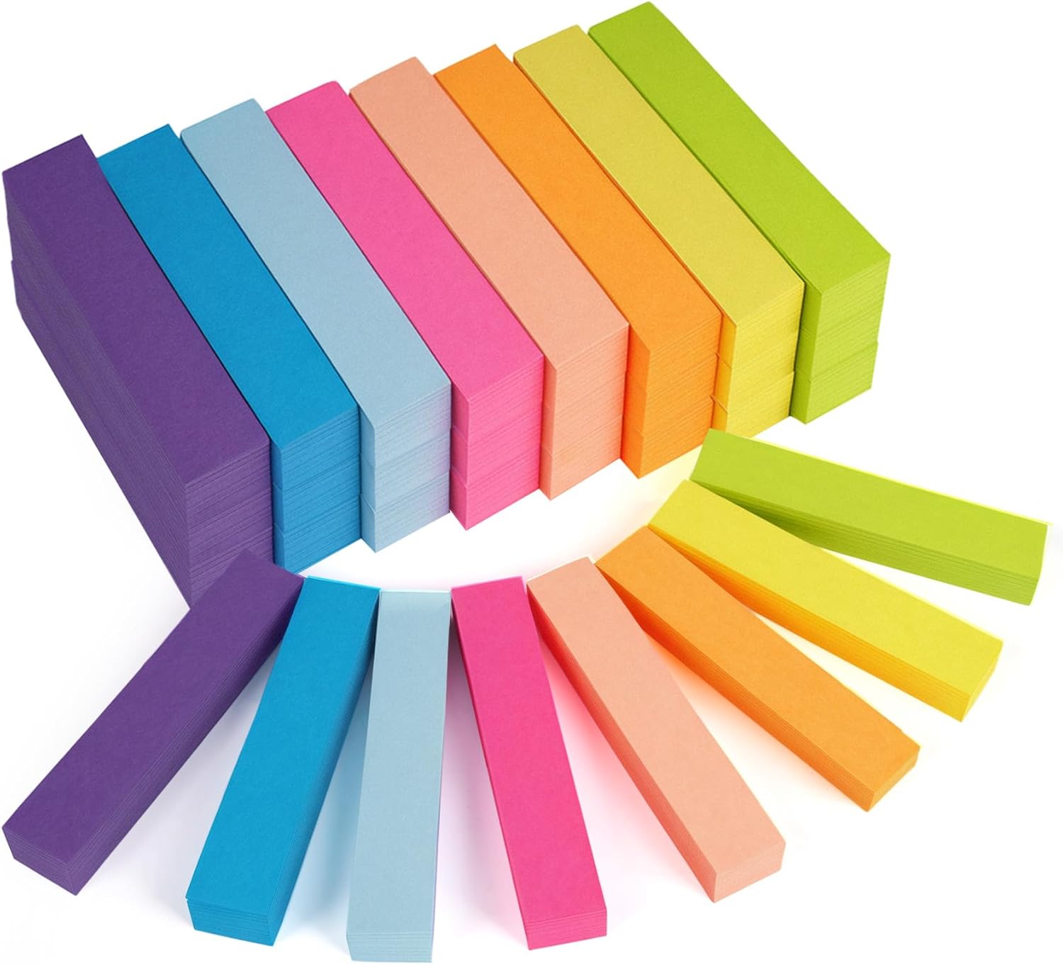 NOTEZMATE Small Sticky Notes 75 x 16mm,8 Bright Color Index Tab Post ...