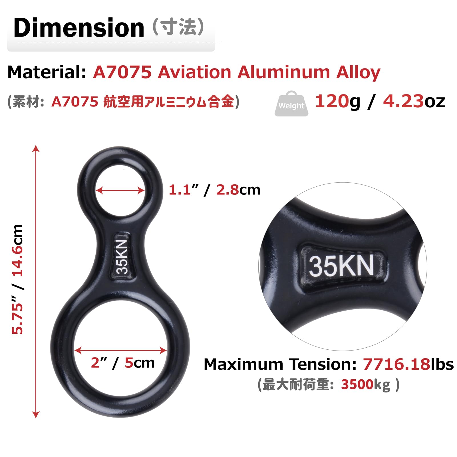 Snapklik.com : Azarxis Climbing Rescue Figure 8 Descender Rigging Plate ...