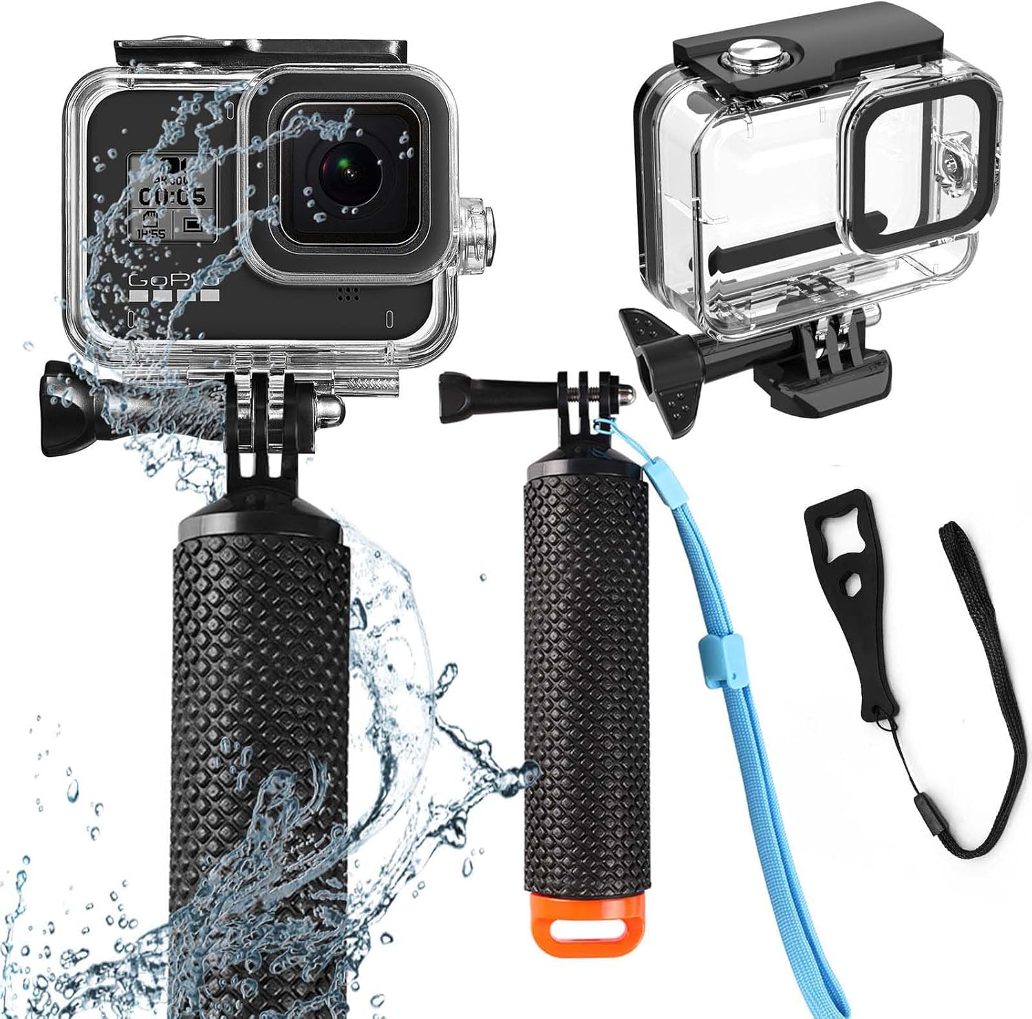 Amazon.com : Compatible for Go Pro Hero 8 Black Waterproof Housing Case ...