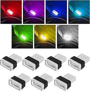 Amazon.com: FSTURIOS 7 PCS USB LED Car Interior Atmosphere Lamp, Portable Plug-in 5V USB Car LED ...