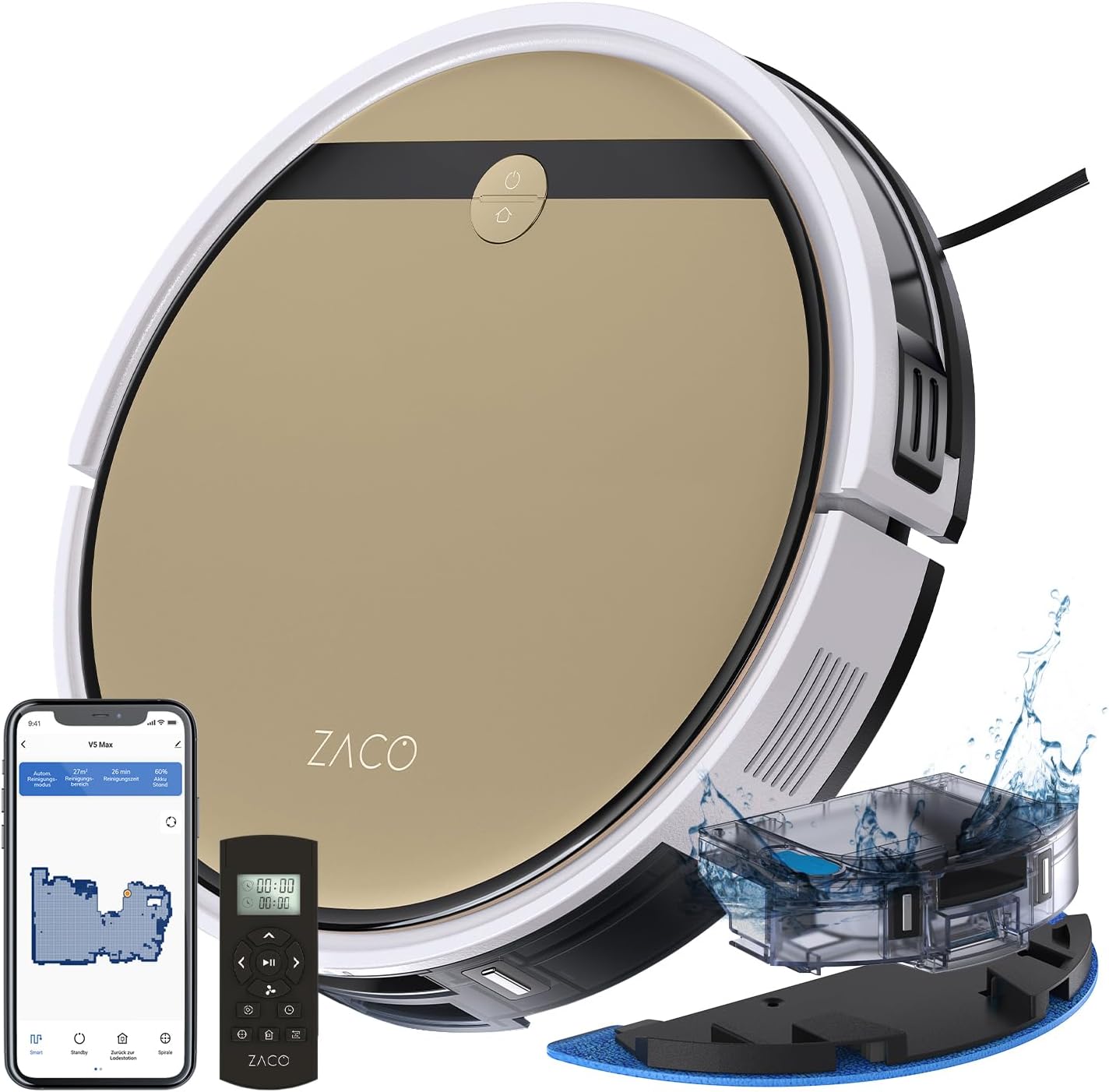 Amazon.de: ZACO V5sPro Saugroboter mit Wischfunktion, automatischer ...