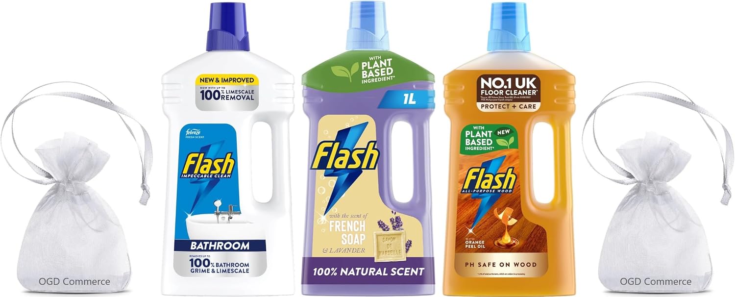 Flash All Purpose & Floor cleaner, Pack of 3: Bathroom, 950ml, Fresh ...