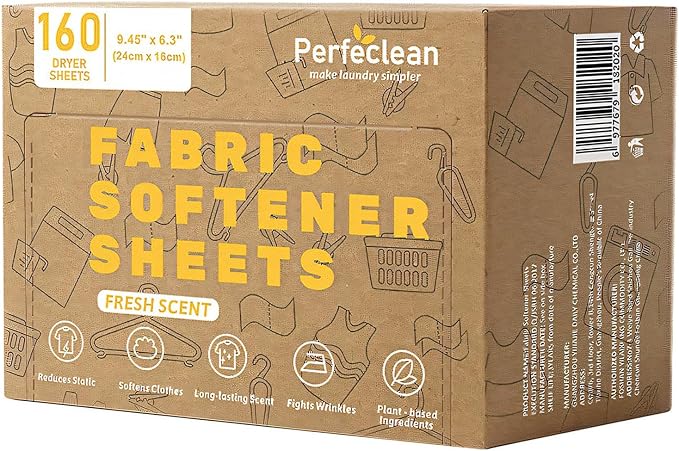 Amazon.com: Perfeclean Fabric Softener Sheets, 160 Sheets Laundry ...