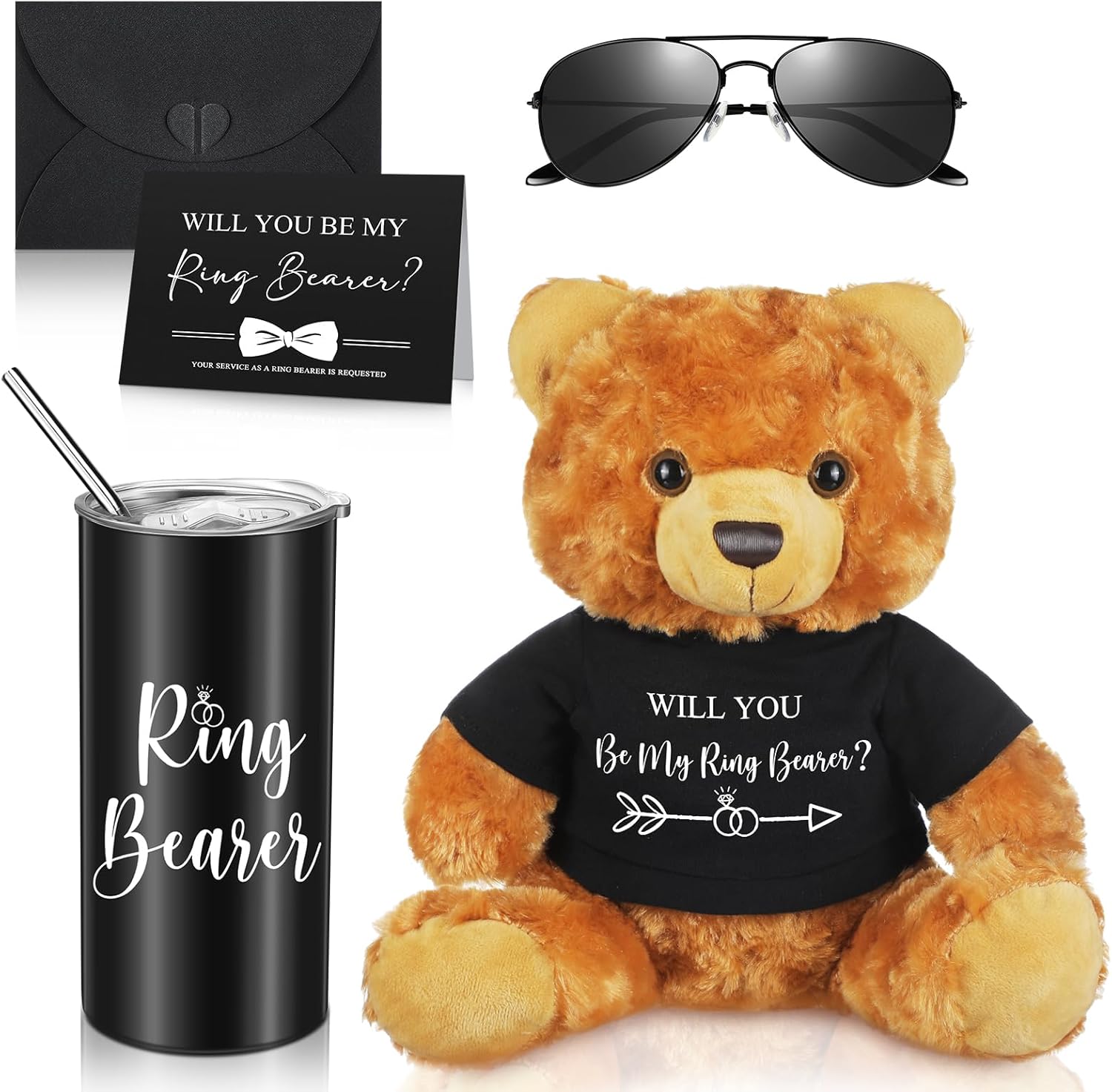 Amazon.com: Mepase 6 Pcs Wedding Ring Bearer Gifts Sets, Stuffed Bear ...