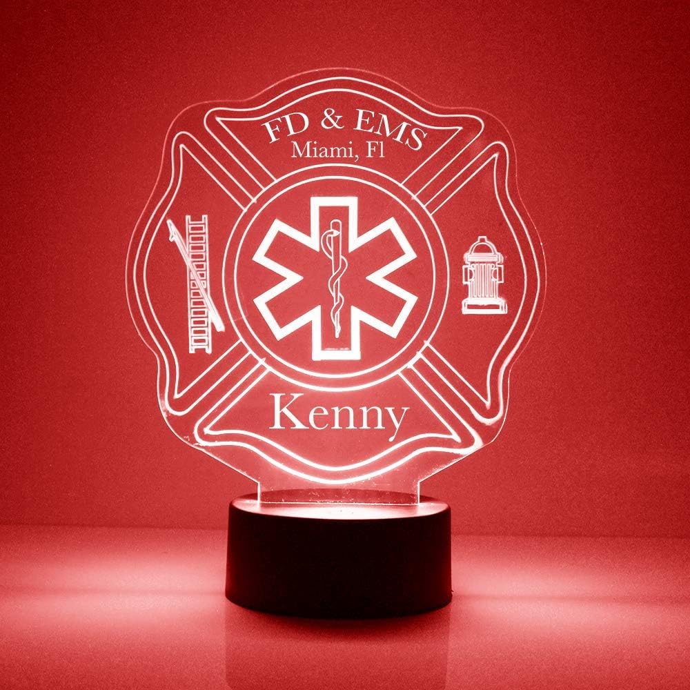 Custom EMS Crest LED Sign Night Light Lamp with Remote, Light Up ...