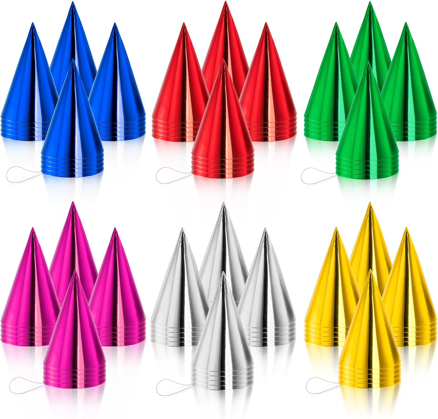 Amazon.com: Okllen 120 Pieces Cone Party Hats, Multicolor Birthday ...