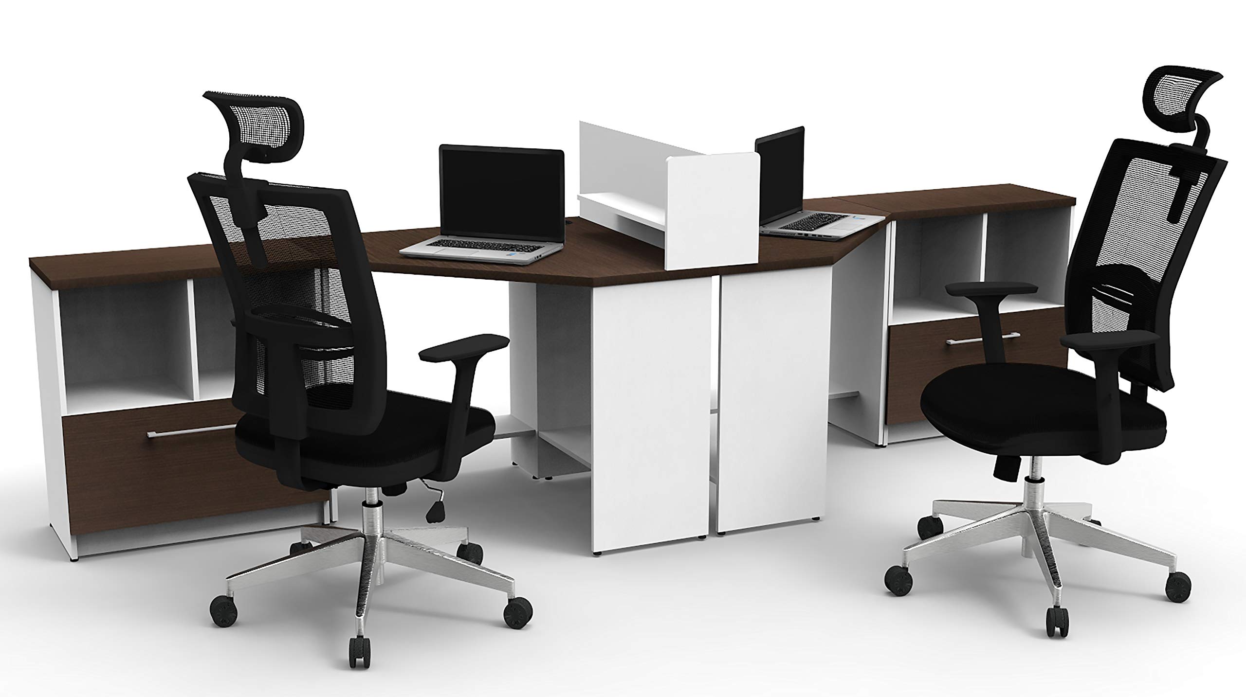 2 Person Office Reception Desk Reception Corner Collaboration Including ...