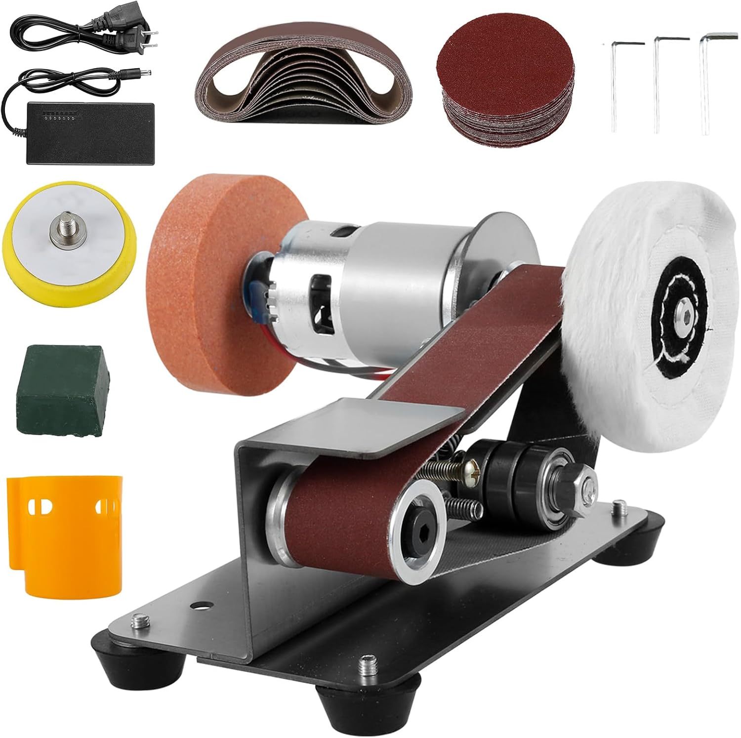 Mini Belt Sander, 15° Electric Knife Sharpener Bench Grinder Sanding ...