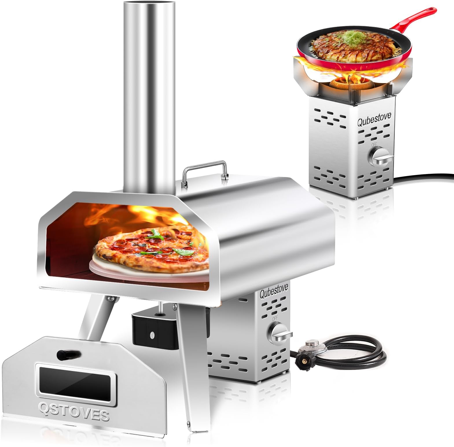 Amazon.com: Q-Stoves 2-in-1 Outdoor Pizza Oven, 16" Propane Pizza Oven ...