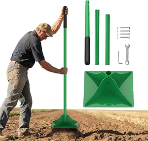Amazon.com : Heavy Duty Tamper Tool, 8x8 Inch Steel Plate with 48 Inch ...