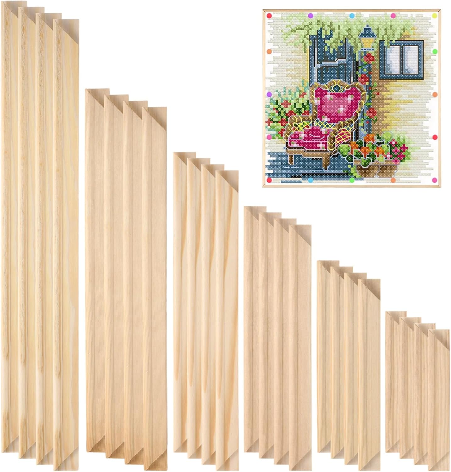 Amazon.com: Needlepoint Stretcher Bars for Needlework - 6 Sizes, Canvas ...