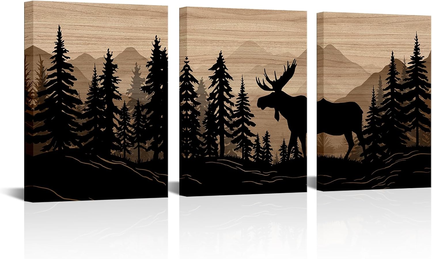 Amazon.com: WELMECO Moose Wall Art Cabin Decor Rustic Farmhouse Bedroom ...
