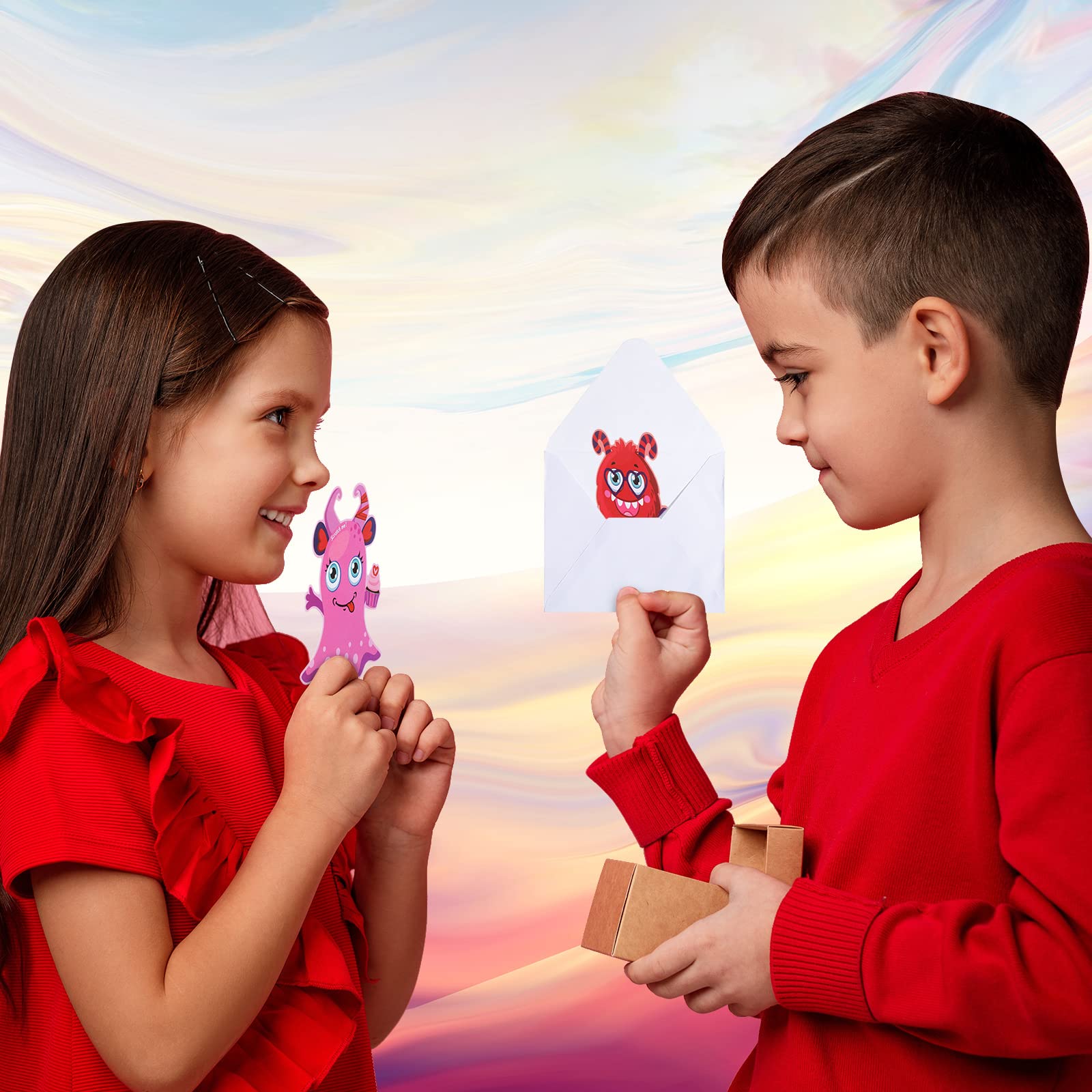 Snapklik.com : 36 Pcs Valentines Monster Scratch Sniff Cards Valentines ...