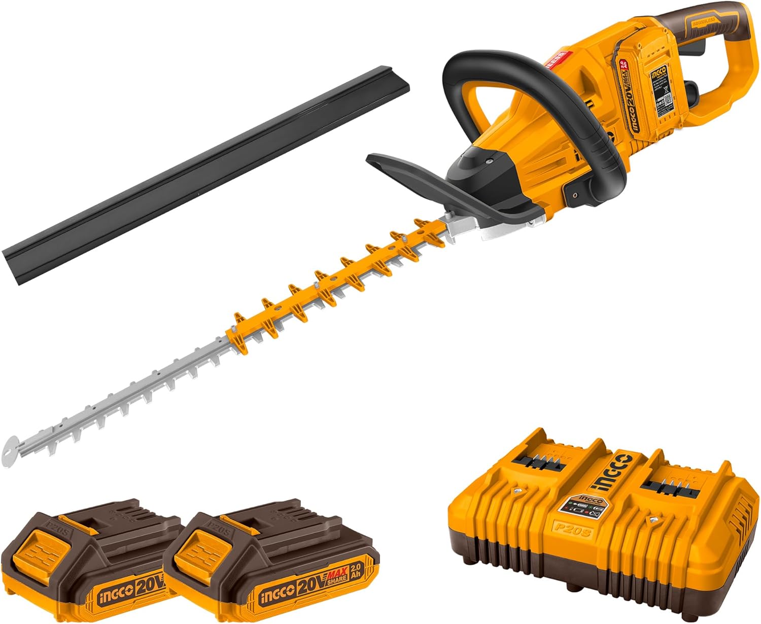 INGCO Brushless Hedge Trimmer Cordless Hedge Cutter 3600spm Blade ...