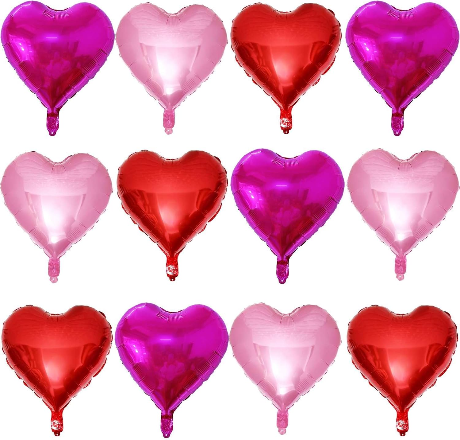 Amazon.com: Lovoir 12 Pcs Red Heart Shape Foil Mylar Balloons 18 Inch ...