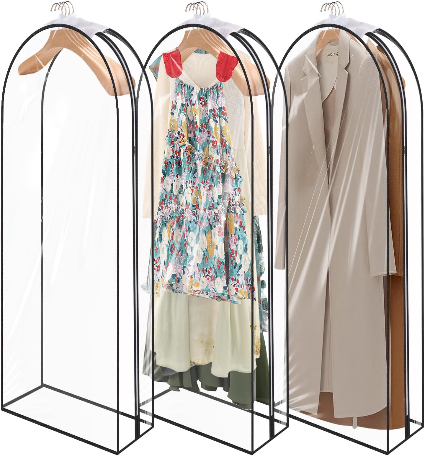 Amazon.com: 6 Pcs 60" Garment Bags for Hanging Clothes, Clear Suit Bags ...