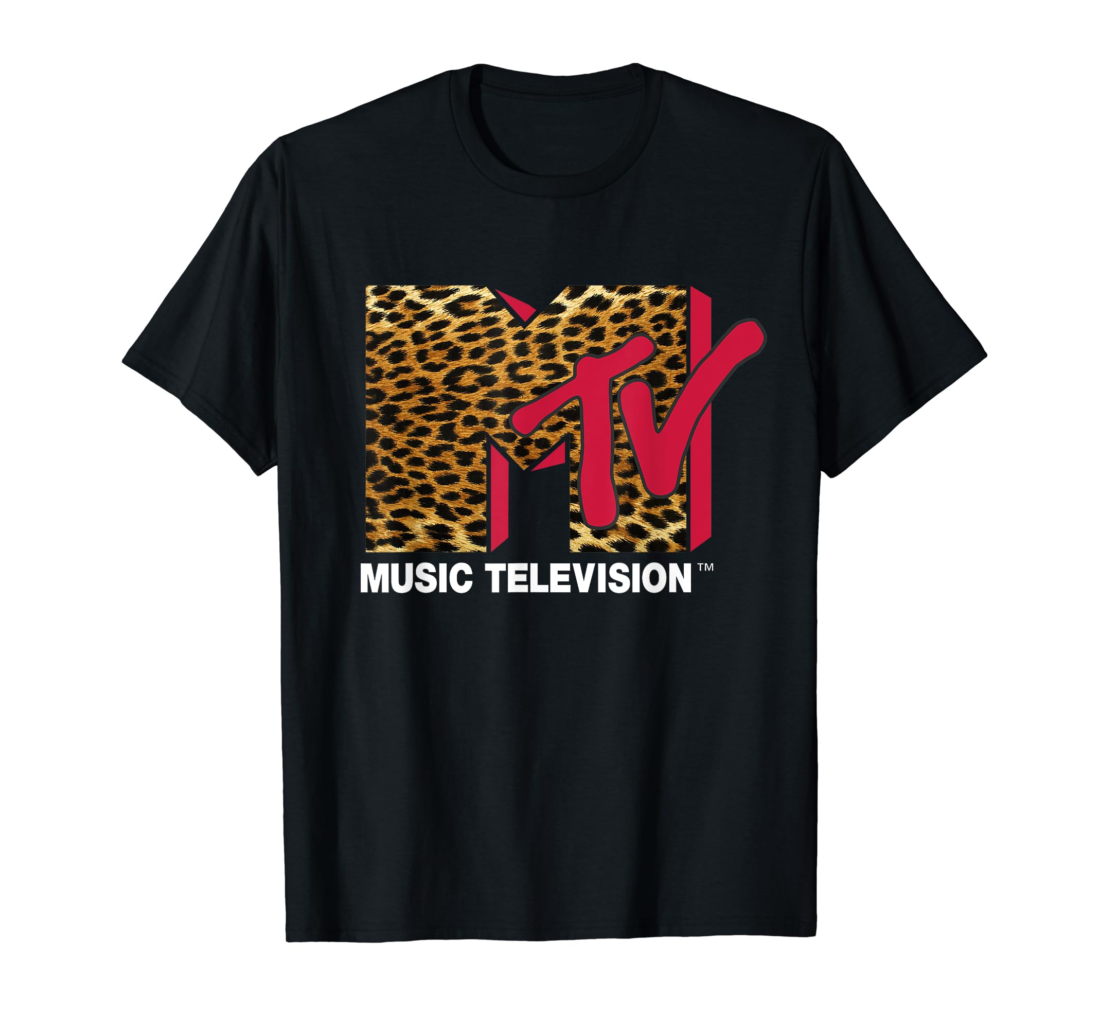 Amazon.com: MTV Leopard Print Logo T-Shirt : Clothing, Shoes & Jewelry