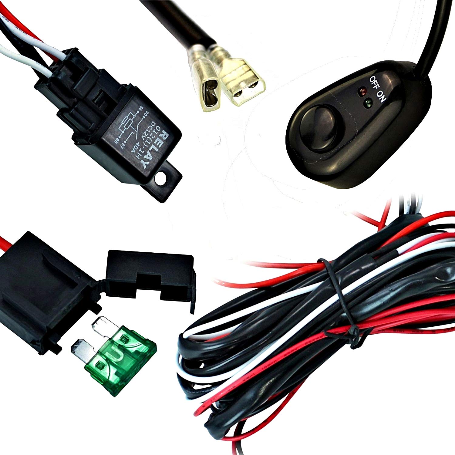 Amazon.com: STV Motorsports STV-WH10 LED Light Bar Wiring Harness with ...