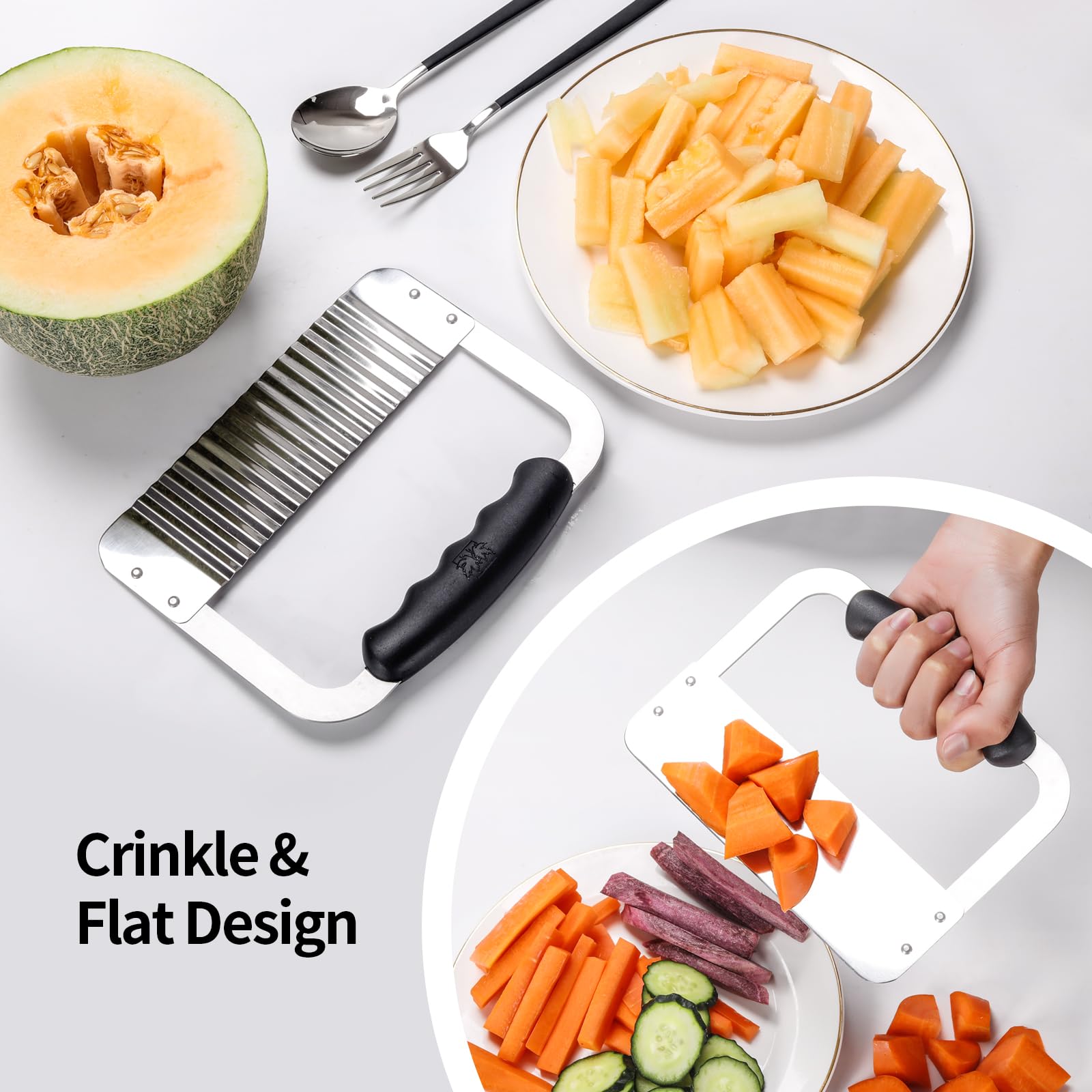 Snapklik.com : BURLIHOME Crinkle Cutter For Potatoes, Stainless Steel ...