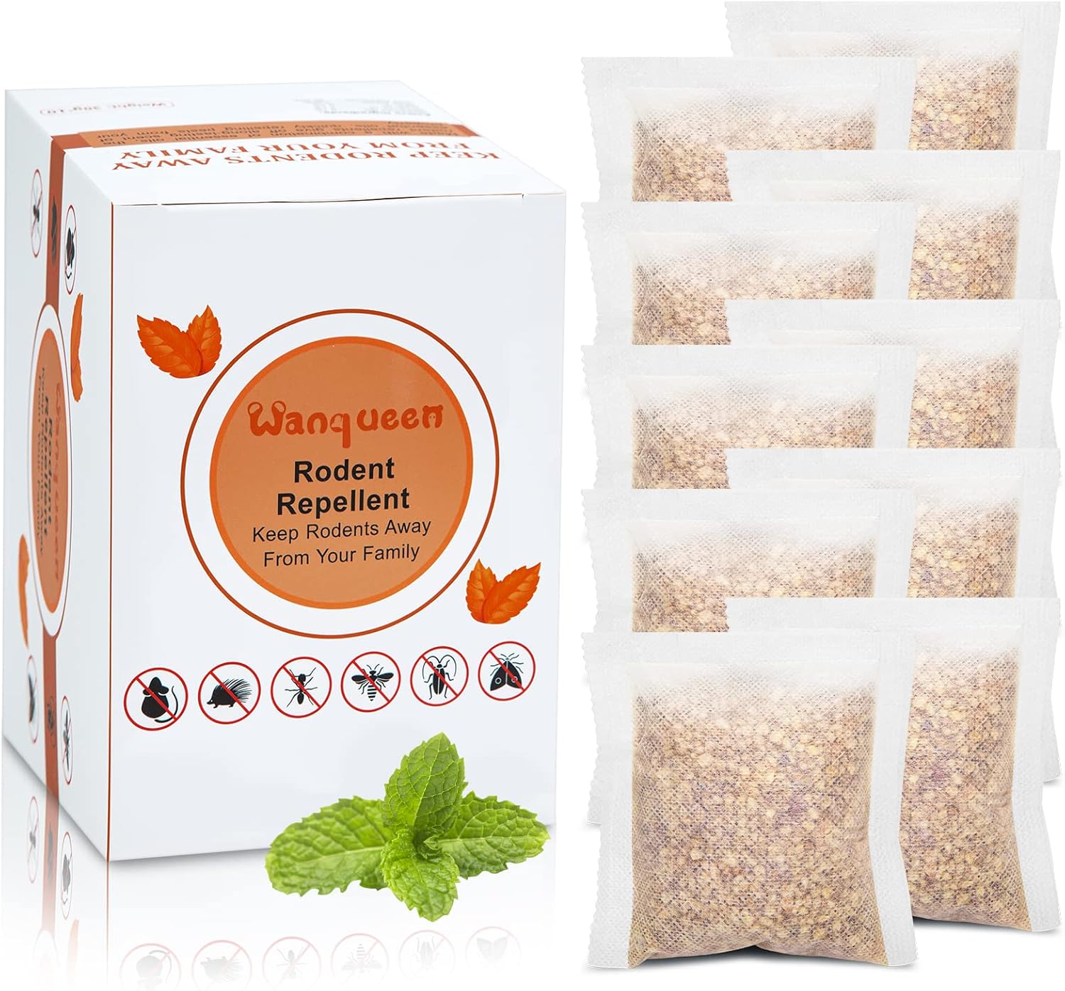 Amazon.com : 10 Pack Natural Mouse Repellent Pouches Peppermint Oil to ...