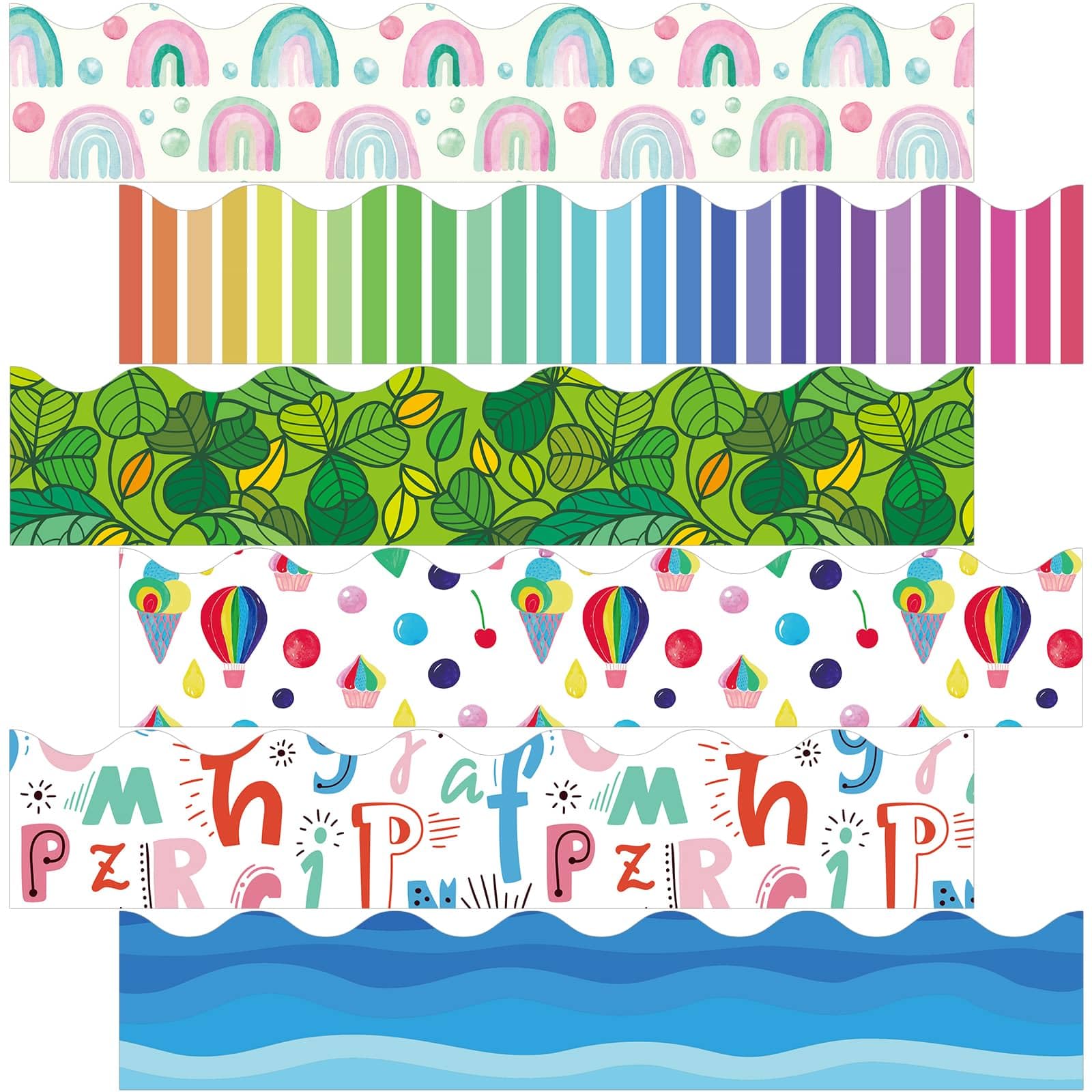 Amazon.com: Bulletin Board Border Trim Spring Borders Colorful Summer ...