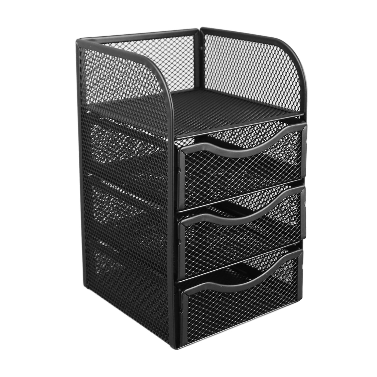 Snapklik.com : HEEPDD 3 Tier Metal Mesh Desktop Organizer, Black Office ...