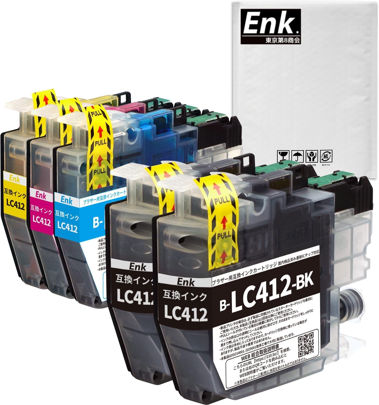 Amazon.co.jp: 【東京第8商会Enk】 LC412 ブラザー (brother) 用 インクカートリッジ LC412-4PK ...