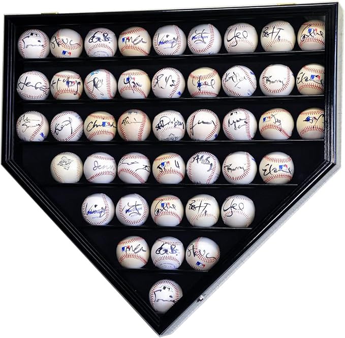 Amazon.com: 43 Baseball Ball Display Case Cabinet - Home Plate Shaped ...