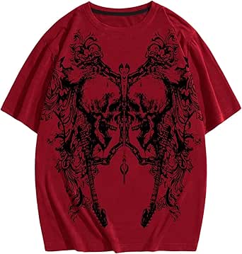 SOLY HUX Men's Gothic Graphic Tees Crew Neck Short Sleeve Summer Shirts Streetwear Tee Tops ...