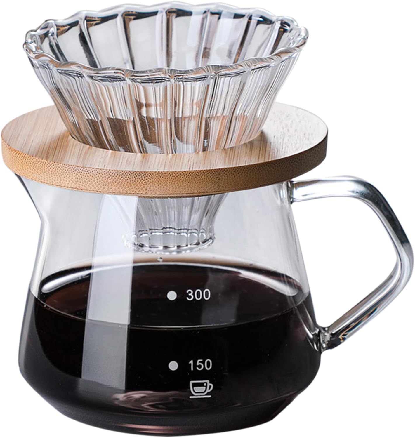 Amazon.com: Algasan Pour Over Coffee Makers with Glass Filter Cup ...