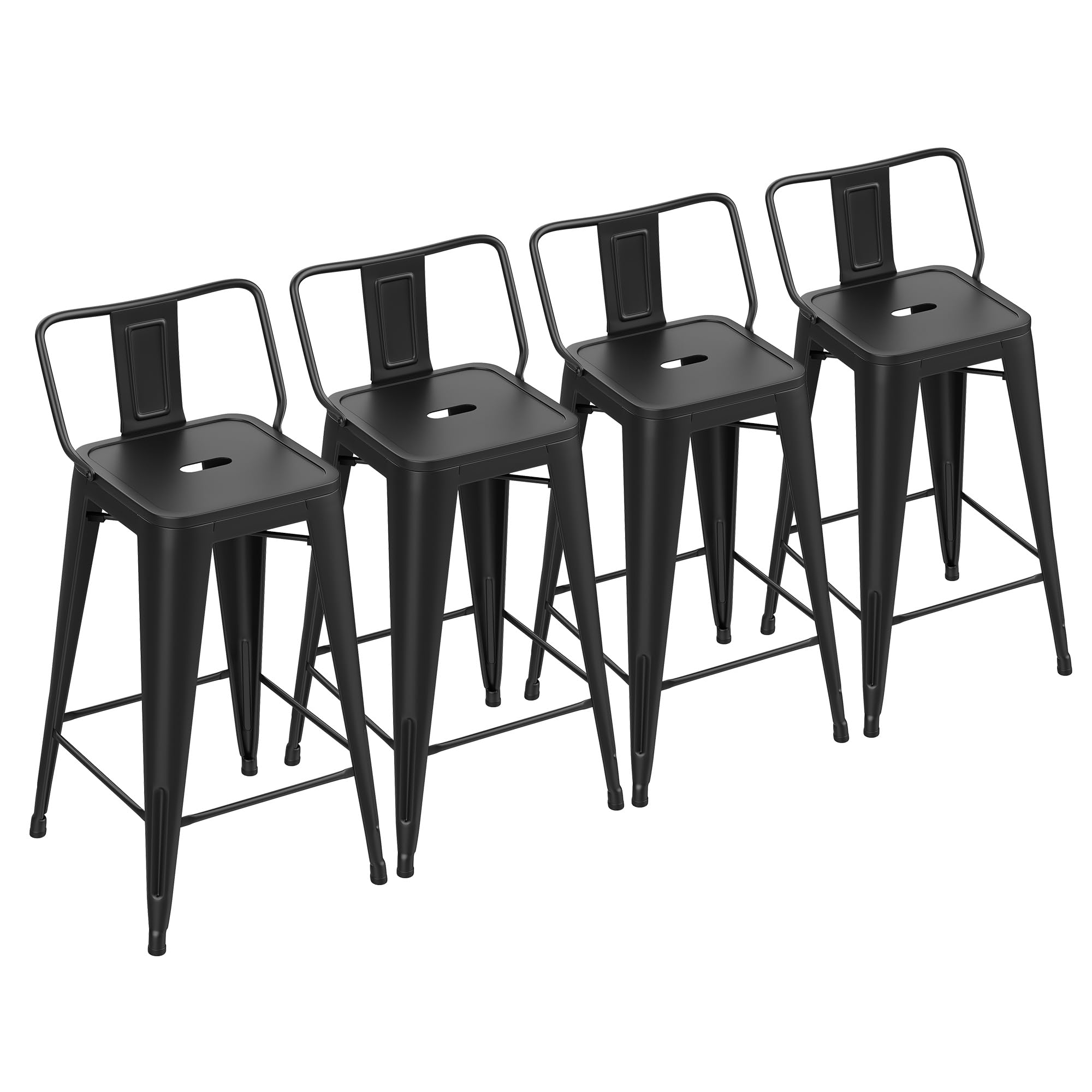 Snapklik.com : Metal Bar Stools Set Of 4 Counter Height Bar Stools For ...